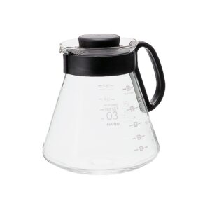 hario v60 glass range coffee server pour over carafe microwave safe 800ml, black