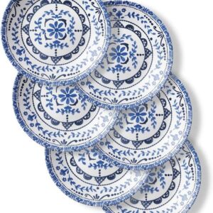 Corelle Vitrelle 6-Piece Appetizer Plates Set, Triple Layer Glass and Chip Resistant, 6-3/4-Inch Lightweight Round Plates, Portofino