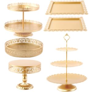 set of 6 gold cake stands cakes pedestal dessert display tiered cupcake holder candy fruit desserts platter decoration for wedding birthday party baby shower celebration