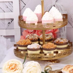 Set of 6 Gold Cake Stands Cakes Pedestal Dessert Display Tiered Cupcake Holder Candy Fruit Desserts Platter Decoration for Wedding Birthday Party Baby Shower Celebration