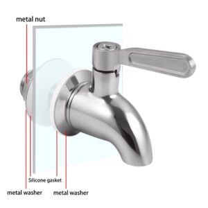 Walkinginrain Beverage Dispenser Replacement Spigot,Stainless Steel Spigot for Water Dispenser,Drink Dispenser Replacement Faucet