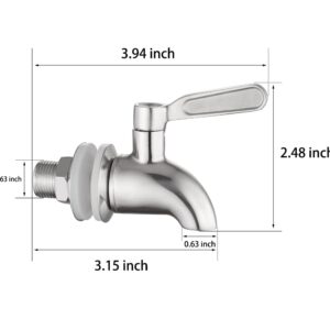 Walkinginrain Beverage Dispenser Replacement Spigot,Stainless Steel Spigot for Water Dispenser,Drink Dispenser Replacement Faucet