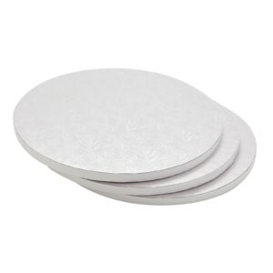 3 pack 12-inch round cake drum board set, round boards for baking supplies, desserts (0.5 inches thick)