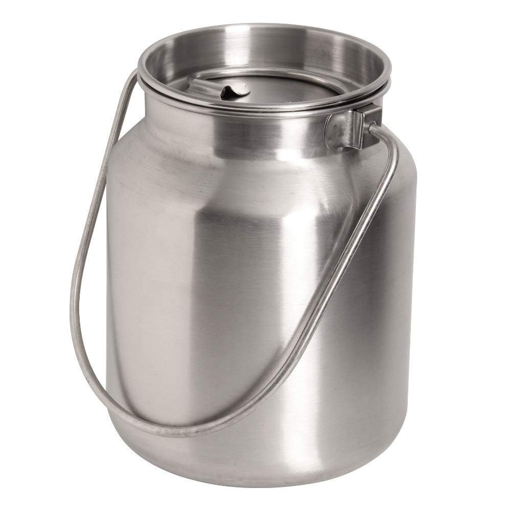 Lindy's Stainless Steel Milk metal gallon jug, 1 gallon, silver (7708M)