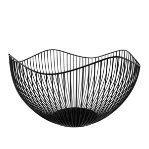 dmar wire fruit basket black fruit bowl for kitchen counter wave fruit basket serving bowl wire fruit dish for fruits and veggies