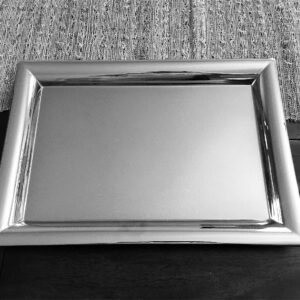 Le'raze Elegant Mirrored Rectangular Silver Tray, Mirrored Tray for Whiskey Decanter, Candle Sticks, Vanity Set, Perfume Tray, and Serving