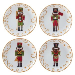 certified international holiday magic nutcracker 9" dessert/salad plates, multicolor, medium, set of 4