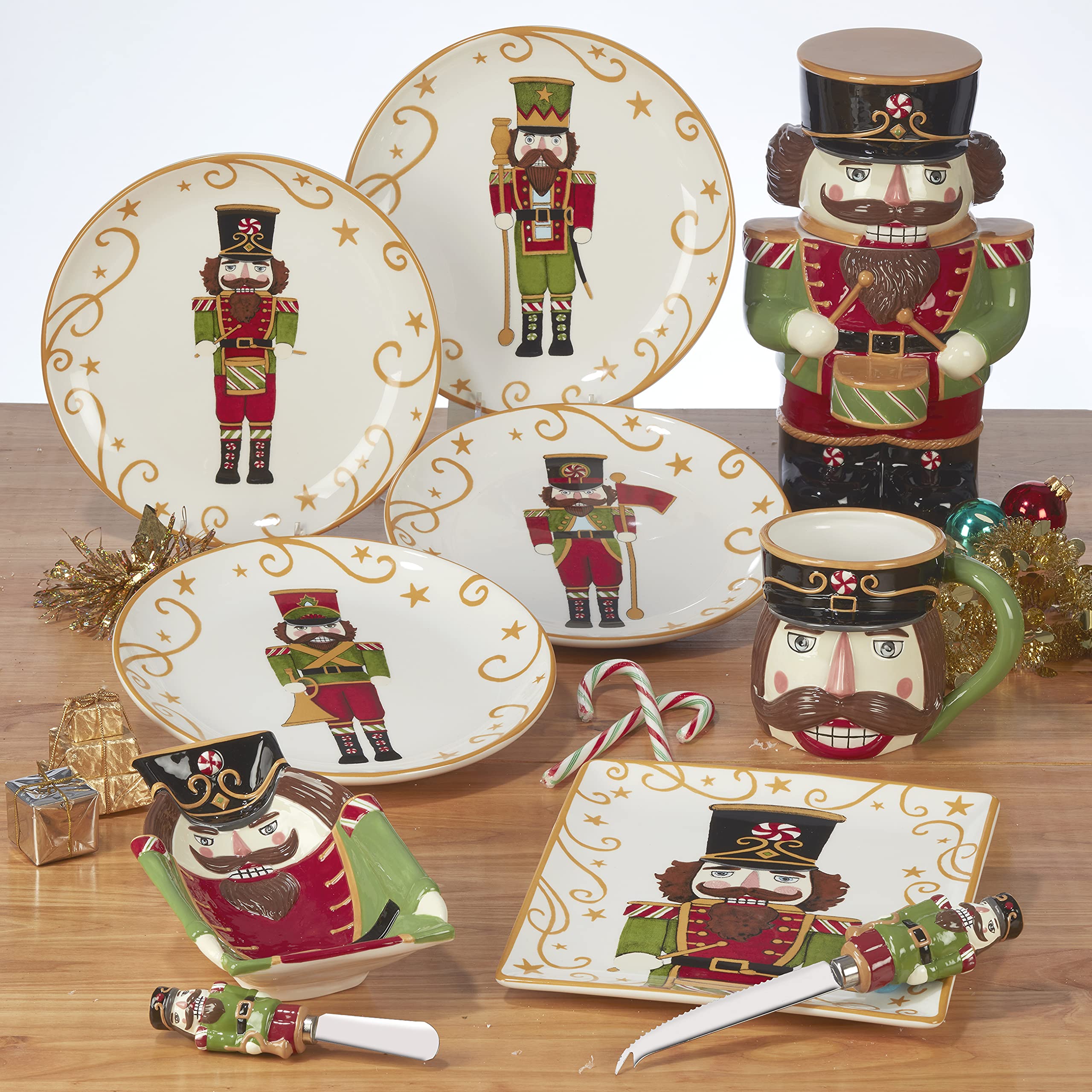 Certified International Holiday Magic Nutcracker 9" Dessert/Salad Plates, Multicolor, Medium, Set of 4