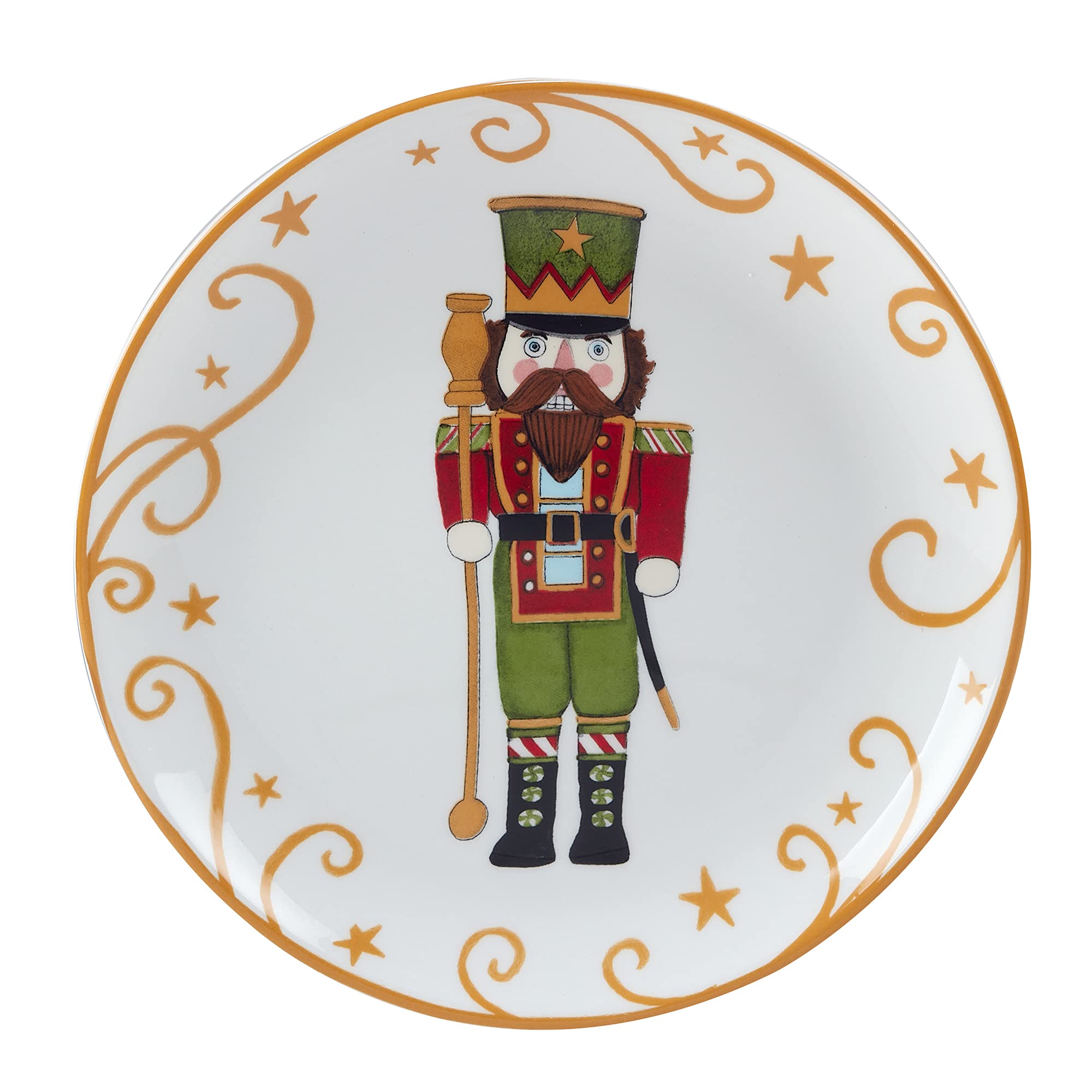 Certified International Holiday Magic Nutcracker 9" Dessert/Salad Plates, Multicolor, Medium, Set of 4