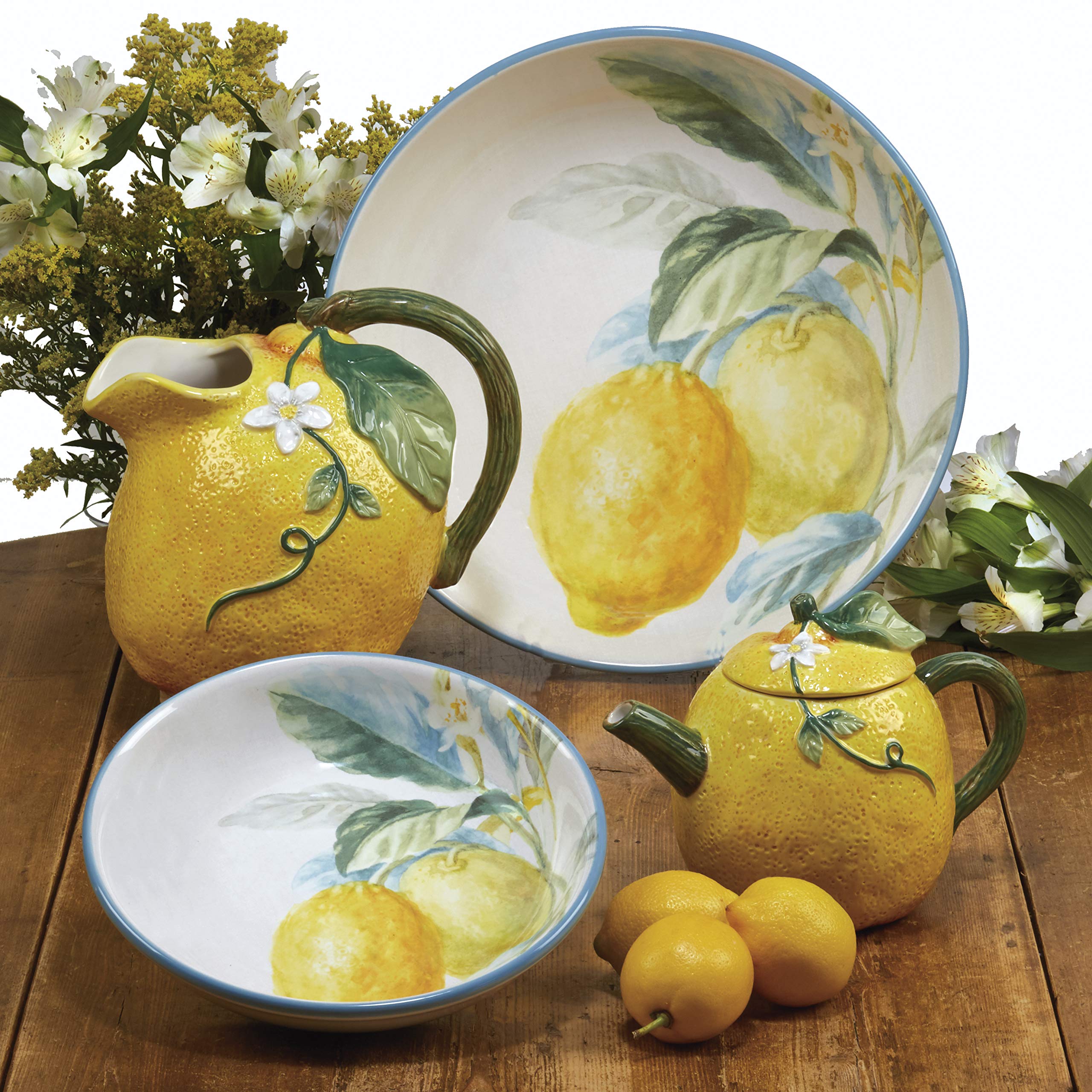 Certified International Citron 144 oz. Serving Bowl, 13" Diam x 3", Multicolored