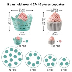 CECOLIC Acrylic Cupcake Stand Clear Cupcake Holder Display Stand Dessert Pastry Tower Stand for Wedding Birthday Bar Party Décor (Round - 4 Tier)