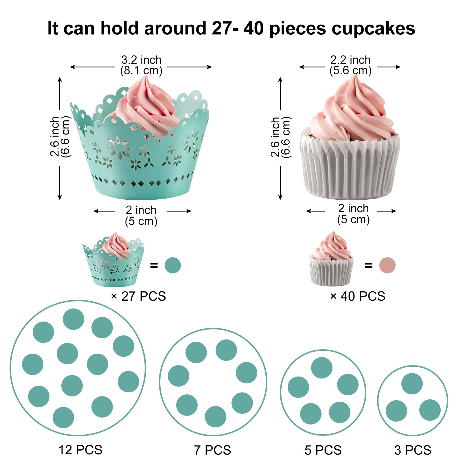 CECOLIC Acrylic Cupcake Stand Clear Cupcake Holder Display Stand Dessert Pastry Tower Stand for Wedding Birthday Bar Party Décor (Round - 4 Tier)