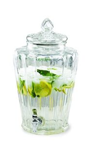 style setter royal ridge beverage dispenser cold drink dispenser w/ 2.3-gallon capacity glass jug, leak proof acrylic spigot great for parties, weddings & more