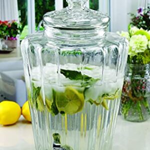 Style Setter Royal Ridge Beverage Dispenser Cold Drink Dispenser w/ 2.3-Gallon Capacity Glass Jug, Leak Proof Acrylic Spigot Great for Parties, Weddings & More