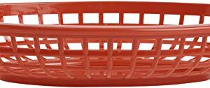 Tablecraft H1074RWB 6 Piece Classic Oval Plastic Baskets, Red/White and Blue