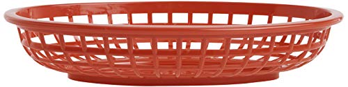 Tablecraft H1074RWB 6 Piece Classic Oval Plastic Baskets, Red/White and Blue