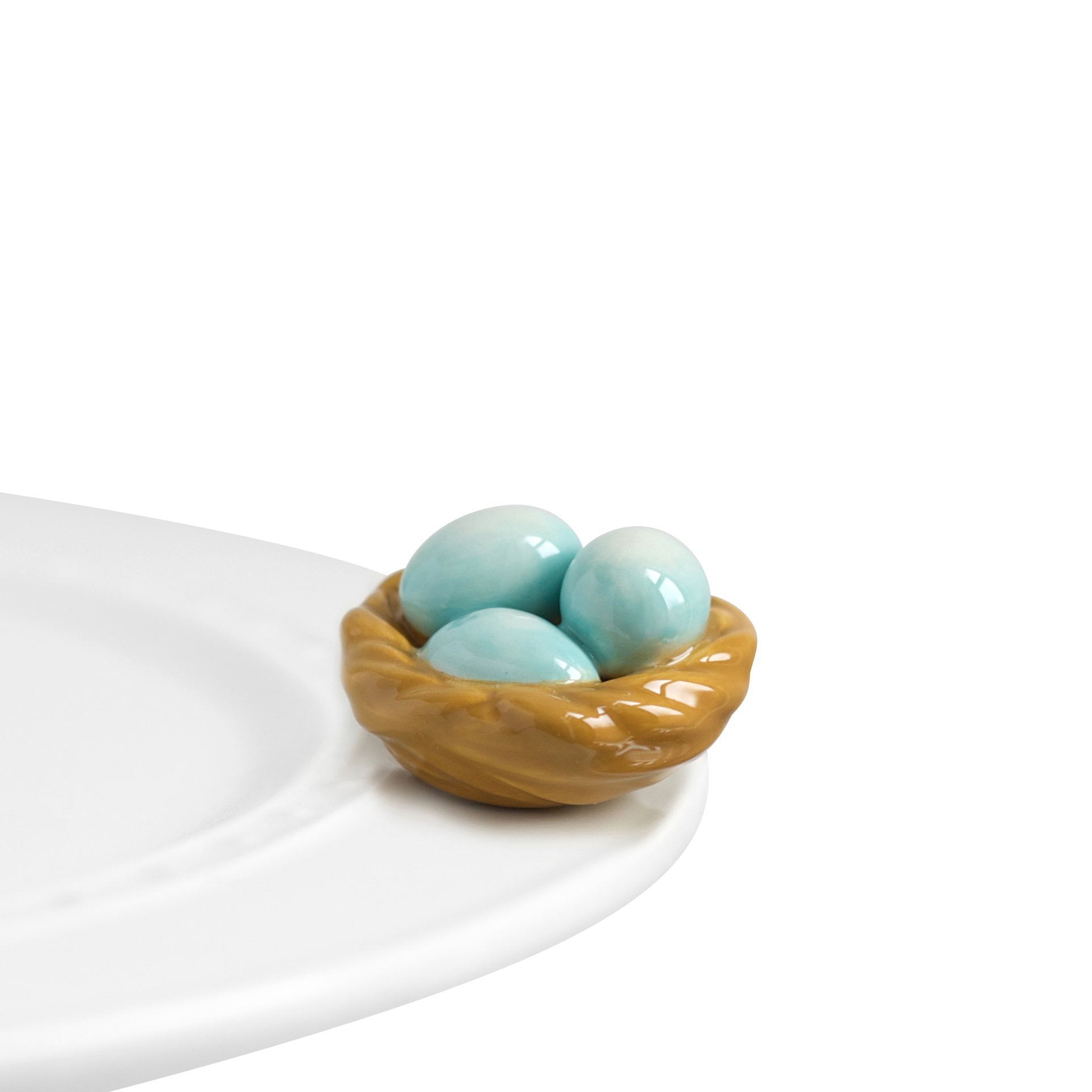 nora fleming Robin's Egg Blue (Nest) A39 - Hand-Painted Ceramic Holiday Décor - Spring Minis for the Home and Office