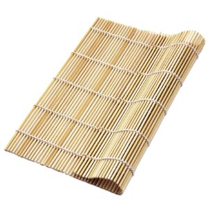 LEEFONE 10 PCS 9.5" x 9.5" Natural Bamboo Sushi Rolling Mat