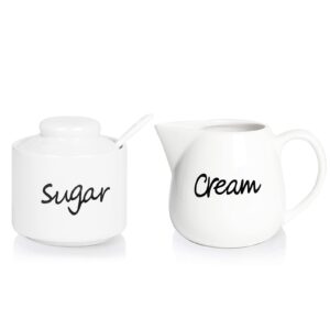 ontube porcelain sugar and creamer set of 3,white