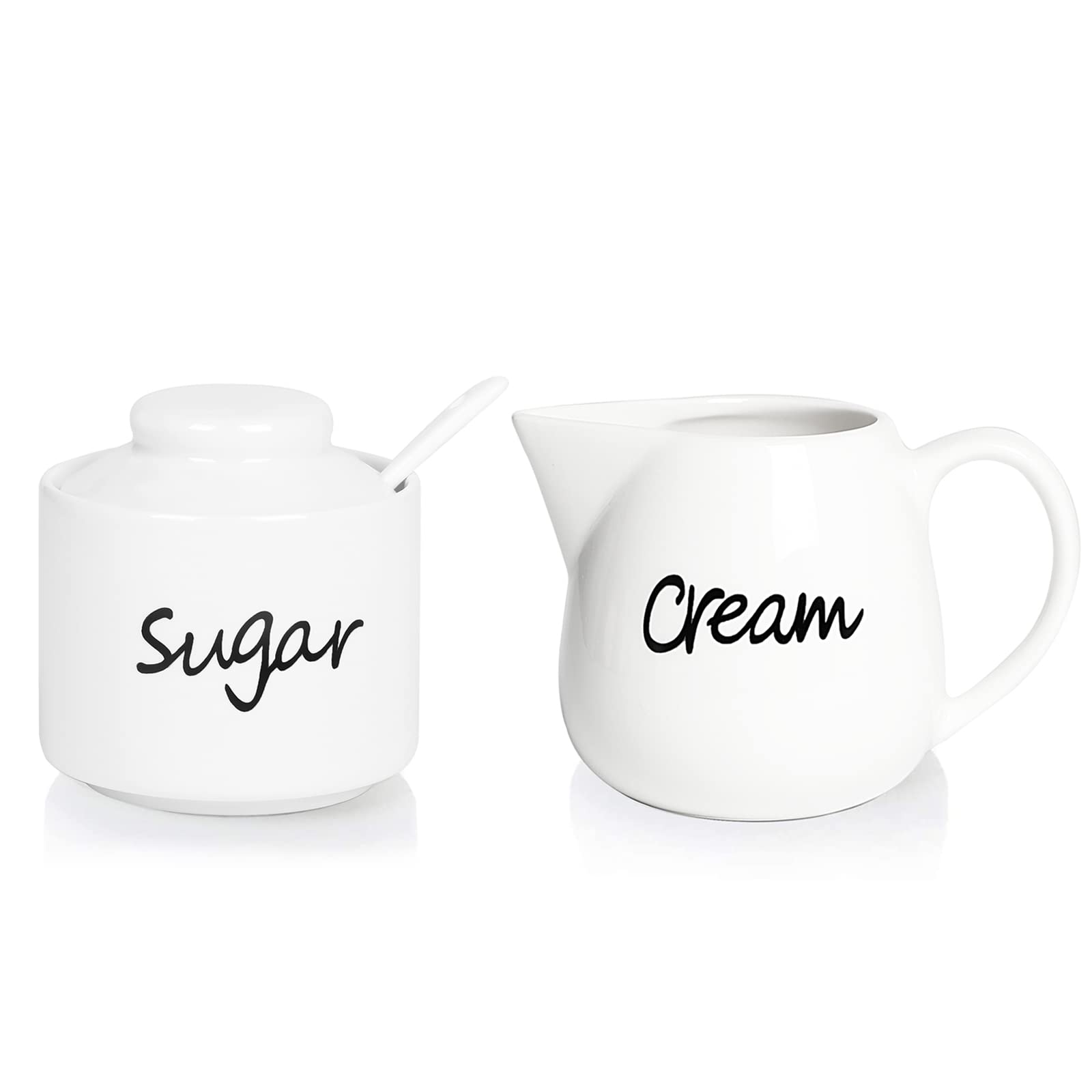 ONTUBE Porcelain Sugar and Creamer Set of 3,White