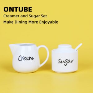 ONTUBE Porcelain Sugar and Creamer Set of 3,White