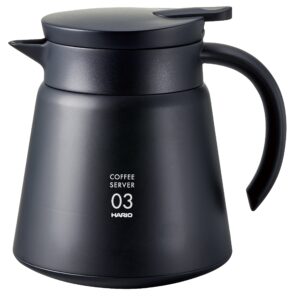 hario v60 insulated metal beverage server, 800ml, black