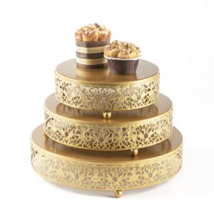 cake stands set round cupcake stand christmas decorations for dessert table wedding birthday party 3pc gold metal