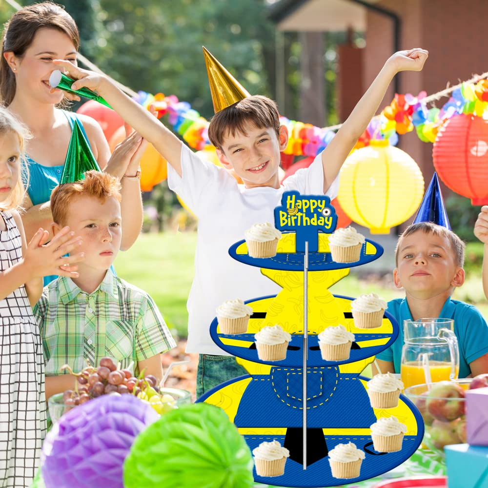 Cartoon Birthday Party Cakestand,3-Tier Cake Stand for Cartoon Theme Party Decorations Supplies