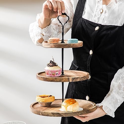 Wooden Cupcake Stand for Dessert Table Display, Cupcake Tower Wood, 3 Tier Tray, Dessert Stands, Rustic Cupcake Holder for Baby Shower Decorations, Party Décor, Farmhouse Decor, Wedding, Tea Party