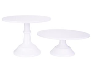 vilavita 2-set modern cake stands round cake stand cupcake stands for baby shower, wedding birthday party celebration, white