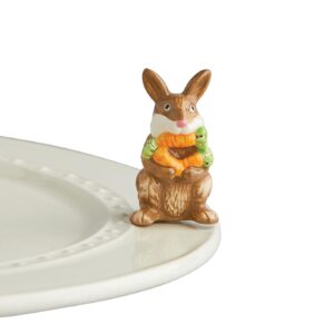 nora fleming hand-painted mini: funny bunny (brown bunny) a226