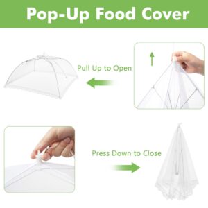 Anpro Food Cover - Food Covers for Outside,Food Tent,Picnic Food Covers mesh，6 Pack (17in X 17 in) Reusable And Collapsible,Scratch Resistant No Lace Food Nets,Mesh Food Covers For Outdoors