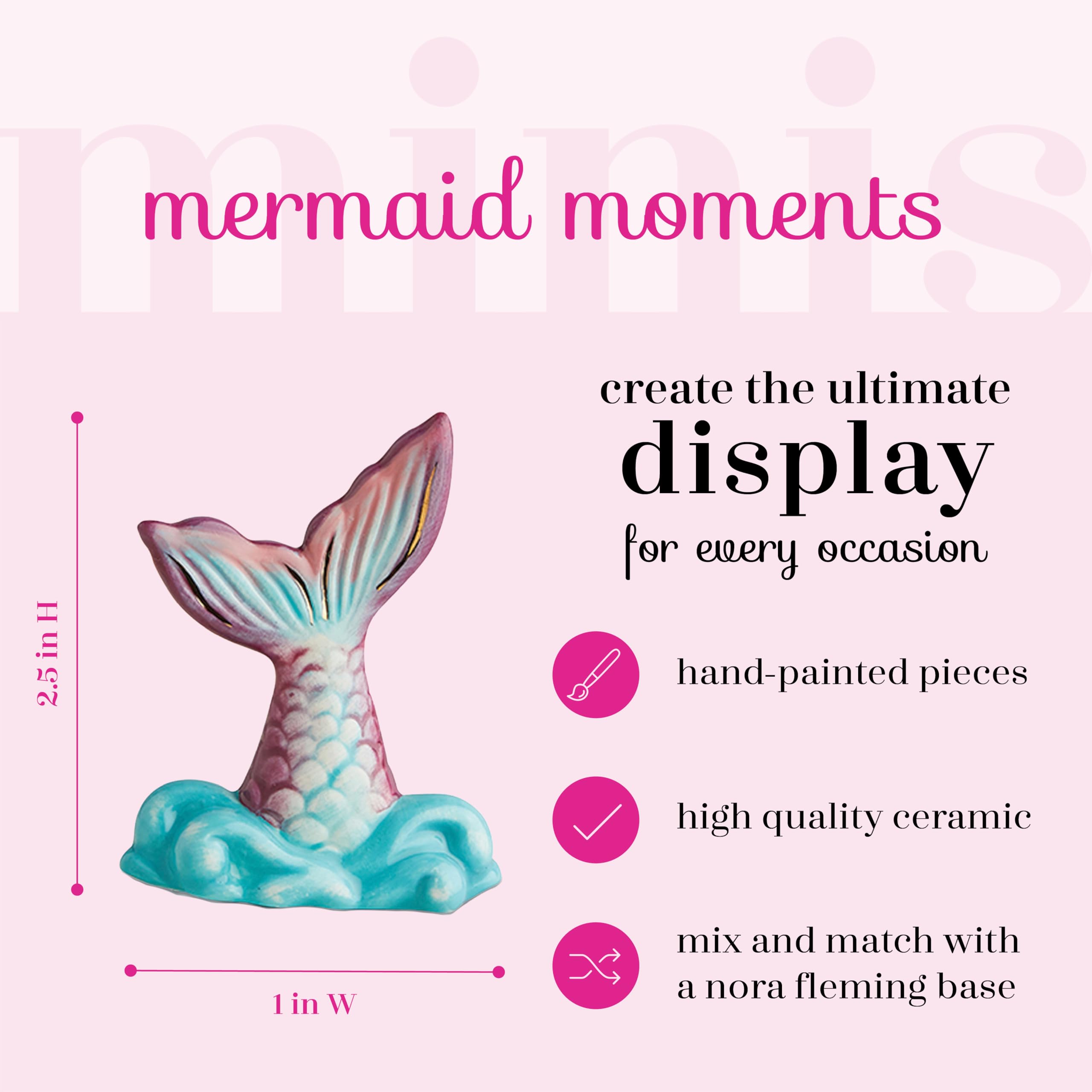 Nora Fleming Hand-Painted Mini: Mermaid Moments (Mermaid Tail) A224