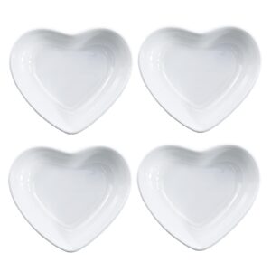 socosy heart-shaped multipurpose ceramic sauce dish seasoning dishes sushi dipping bowl appetizer plates serving dish saucers bowl(set of 4)