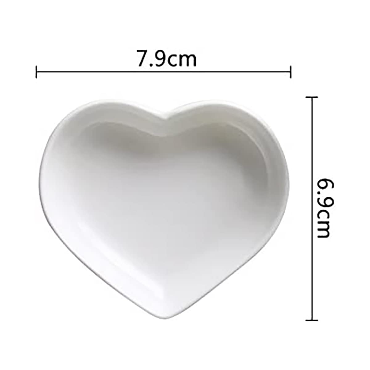 SOCOSY Heart-shaped Multipurpose Ceramic Sauce Dish Seasoning Dishes Sushi Dipping Bowl Appetizer Plates Serving Dish Saucers Bowl(Set of 4)