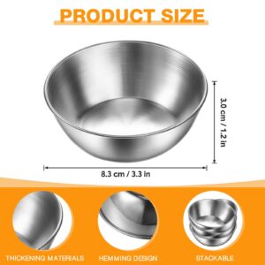 30 Pack Stainless Steel Sauce Dishes 3.3 Inch Round Seasoning Bowls Sushi Dipping Bowls Silver Small Mini Condiment Cups Metal Ingredient Bowls for Prep Appetizer Plates Set for Kitchen