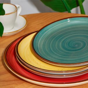 ONEMORE Porcelain Plates Set 10.5 inch Large Dinner Plates for Salad Dessert Ceramic Serving Plate Set of 4, Microwave and Dishwasher Safe