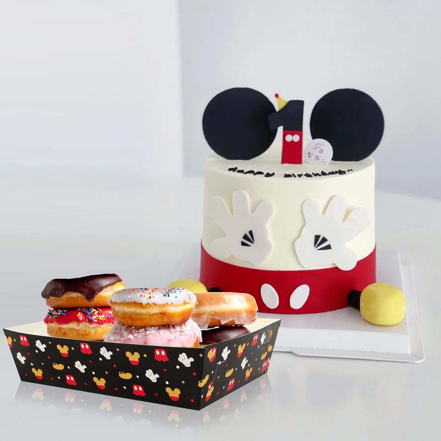 Mouse Birthday Party Supplies,50 Pack Mouse Party Favors Large Paper Food Trays Mouse Paper Food Boats Disposable Serving Tray Snack Trays for Mickey Mouse Theme Birthday Party Decorations