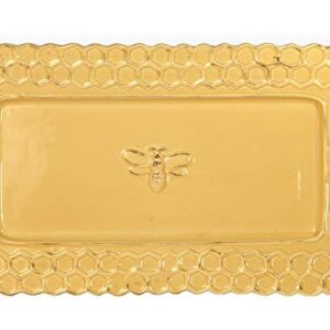 Boston International JC17147 Rectangular Ceramic Serving Platter, 13 x 7.5-Inches, Honeycomb