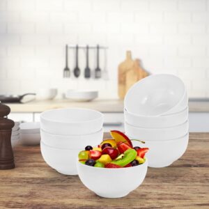 ZENFUN 8 Pack 25 Oz Melamine Bowls Set, White Soup Bowls Melamine Salad Bowls, Unbreakable Bowls for Pasta, Cereal, Soup, BPA Free, Dishwasher Safe, 6 Inch