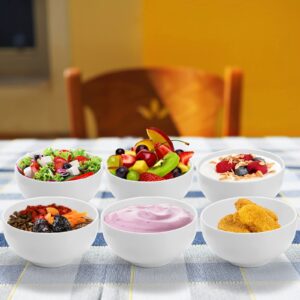 ZENFUN 8 Pack 25 Oz Melamine Bowls Set, White Soup Bowls Melamine Salad Bowls, Unbreakable Bowls for Pasta, Cereal, Soup, BPA Free, Dishwasher Safe, 6 Inch