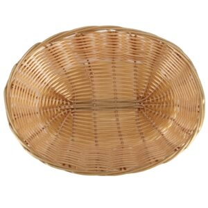 SINJEUN 20 Pack Wicker Bread Basket, Handwoven Oval Plastic Basket, Woven Tabletop Fruit Vegetables Food Serving Basket for Home, Kitchen, Restaurant, Light Brown