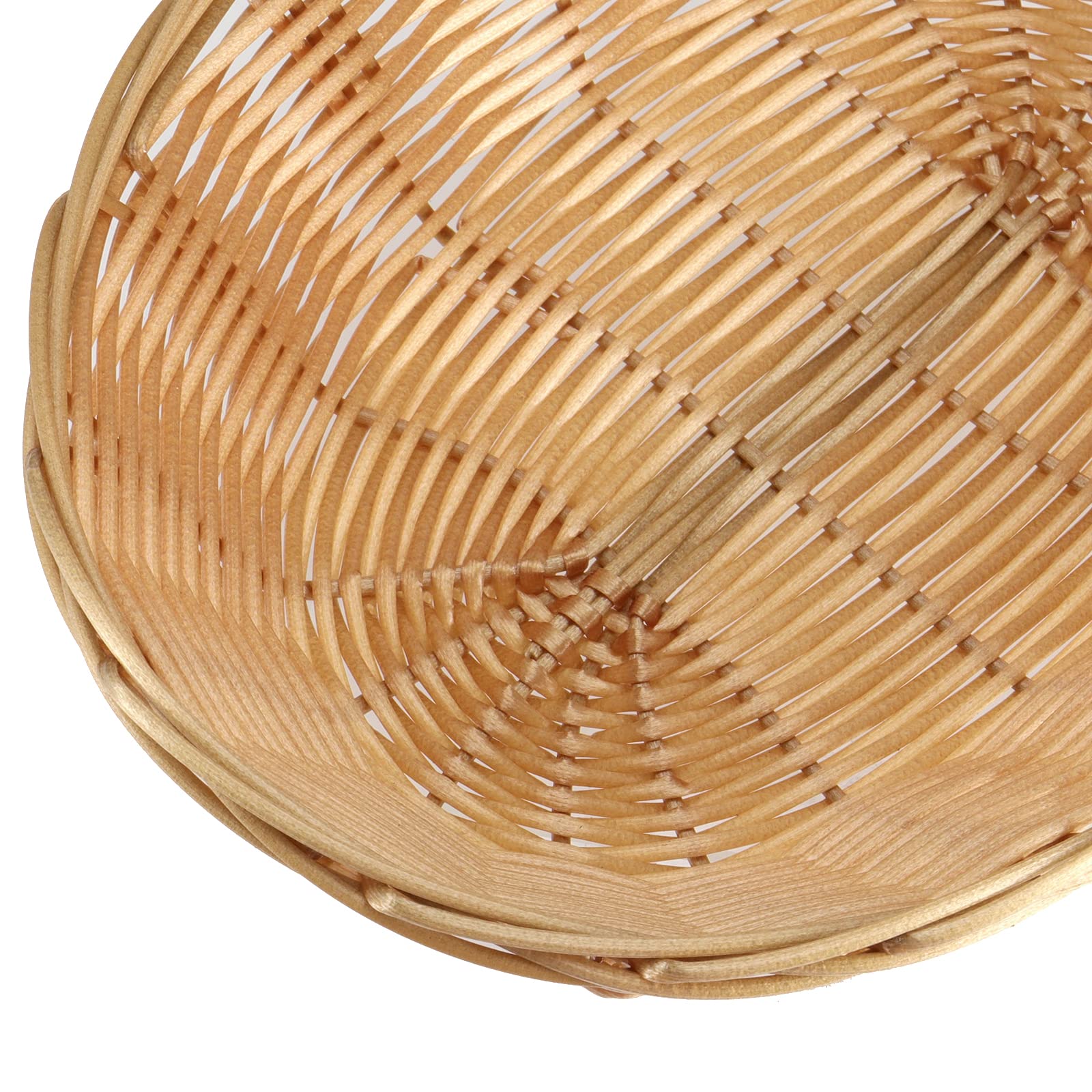 SINJEUN 20 Pack Wicker Bread Basket, Handwoven Oval Plastic Basket, Woven Tabletop Fruit Vegetables Food Serving Basket for Home, Kitchen, Restaurant, Light Brown