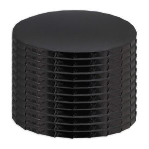 spec101 round cake boards bulk 12pk - 10 inch cake drum round black cardboard base with 1/2 inch thick pleated foil edge