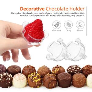 TOYANDONA 100pcs Chocolate Holder for Bouquet, Clear Chocolate Box Holder Plastic Chocolate Holder Case Chocolate Wrappers Candy Packaging Holder for Birthday Wedding Party Decorations