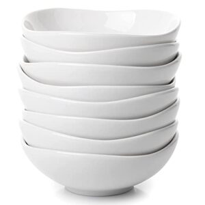 Brew To A Tea BTaT- Dipping Bowls, 5 oz, Set of 8, White Dip Bowls, Ceramic Dip Bowls, Sauce Bowls, Small Bowls for Dipping, Bowls for Dipping, Condiment Dishes, Bowl for Dips, Ripple Effect Bowl