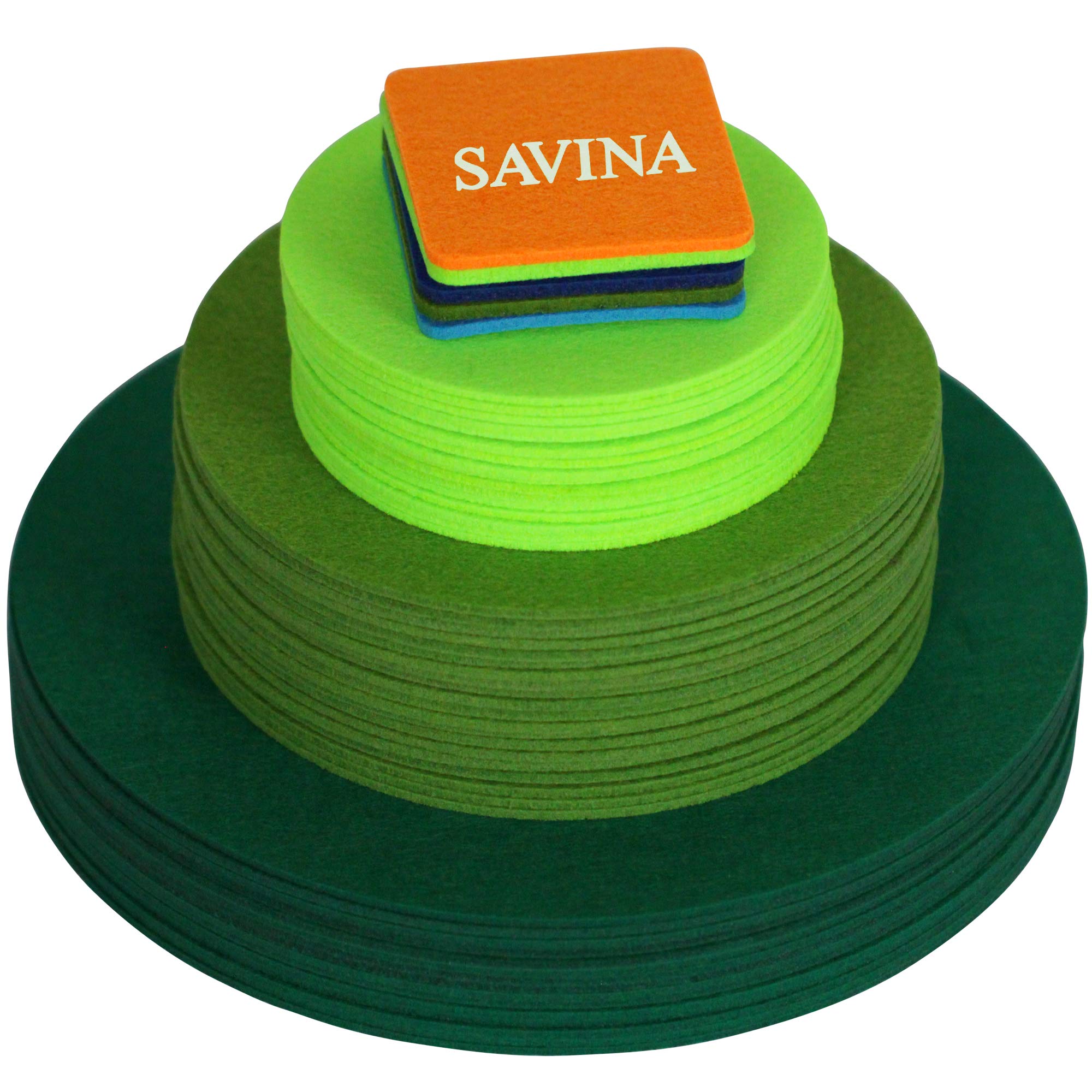 Savina Felt Plate Dividers Protectors - Set 50pcs + 5pcs Coasters for Drinks - Avoid Scratching When Stacking - Protectors for Packing and Moving.