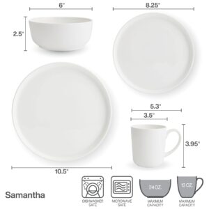 Mikasa 5266100 Samantha Chip-Resistant 16 Piece Set, Service for 4 White, Service For 4