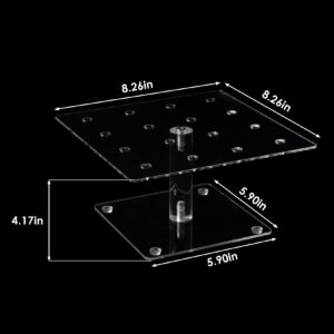 Clear Square Acrylic 16 Holes Push Pop Cake Stand for Party, Wedding, Bakery (7.87'' of Length)