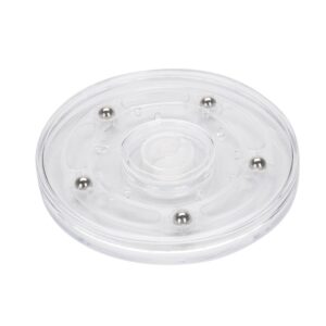 TamBee 4PCS 3Inch Acrylic Lazy Susan Turntable Organizer Revolving Display Base White Acrylic for Spice Rack Table Cake Kitchen Pantry Decorating